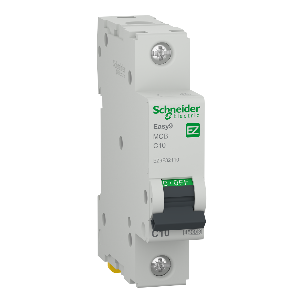 Disjoncteur miniature (MCB), Easy9, 1P, 10A, courbe C, 4500A (IEC/EN 60898-1)
