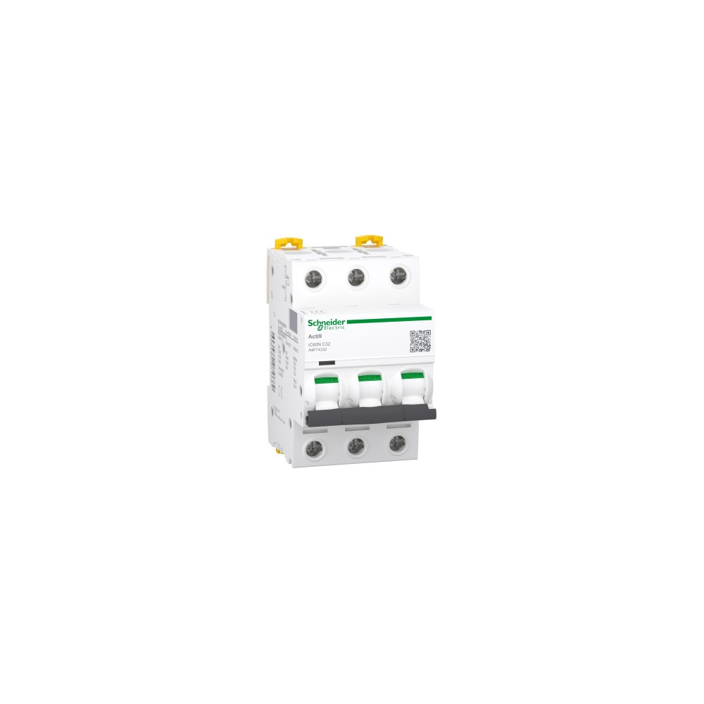 Disjoncteur miniature (MCB), Acti9 iC60N, 3P, 32A, courbe C, 6000A (IEC/EN 60898-1), 10kA (IEC ...